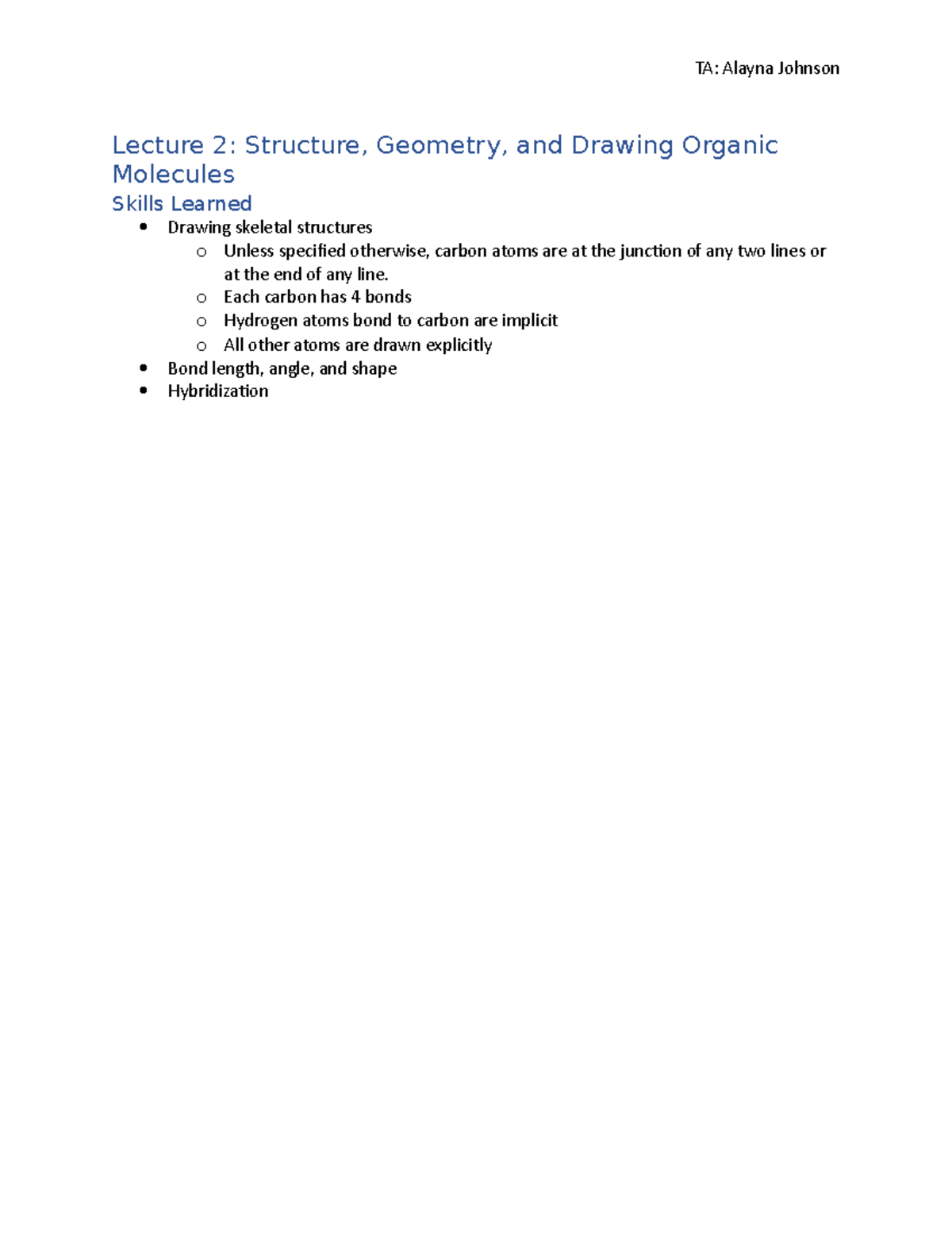 Structure, Geometry, and Drawing Organic Molecules Practice Materials ...