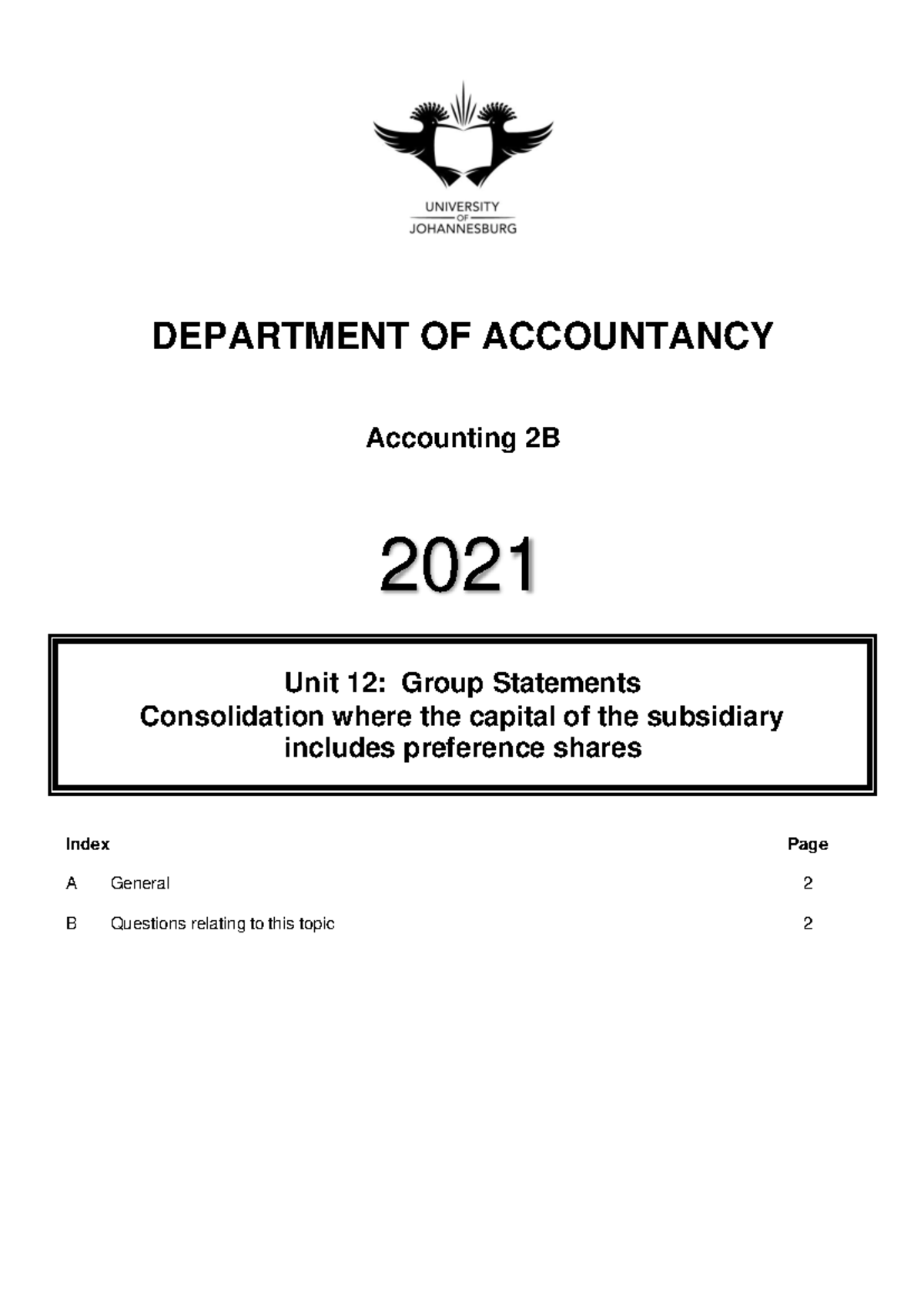 Unit 12-Group Statements l Cons where capital of the subs incl pref ...