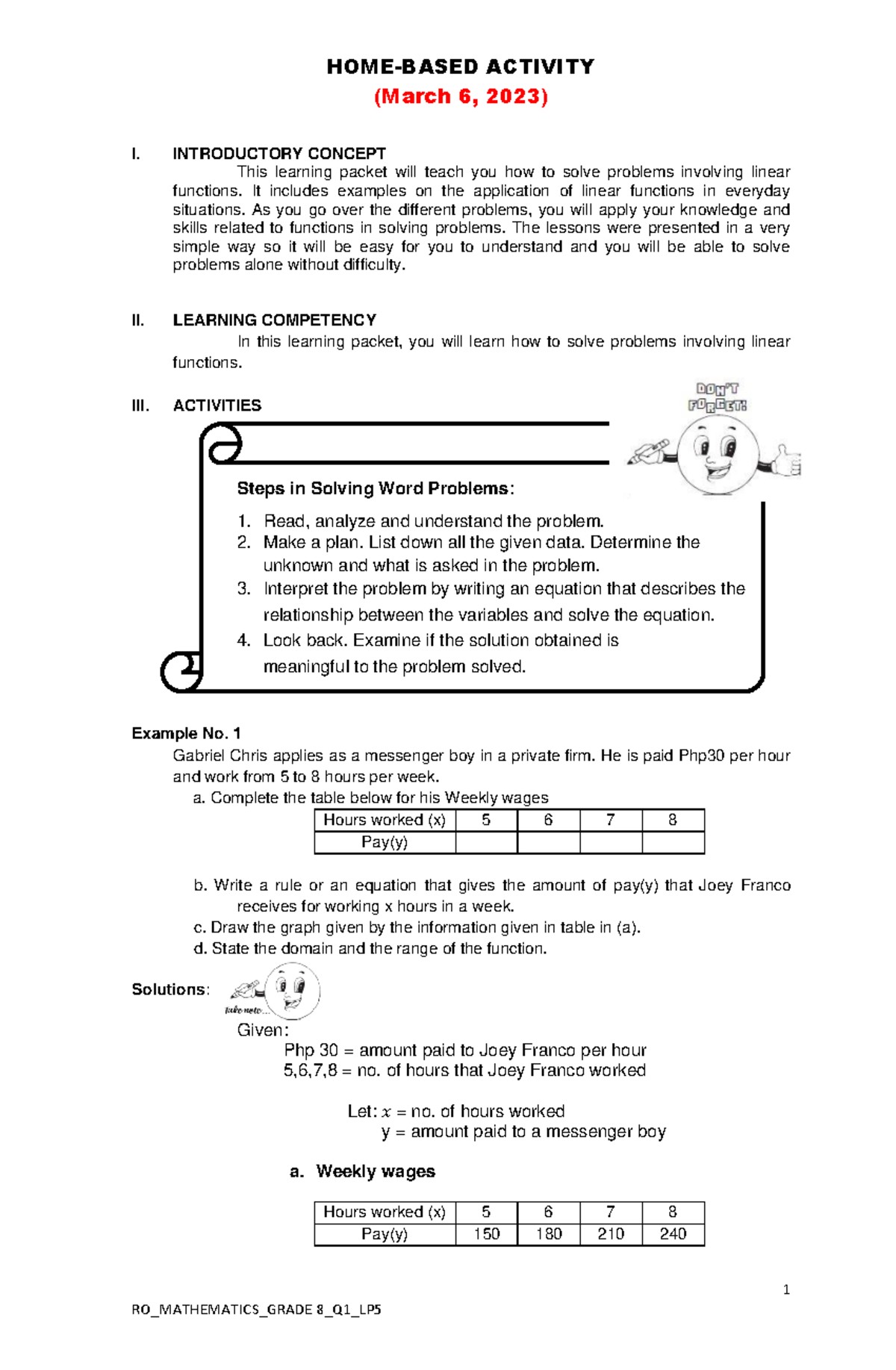 HOME- Based- Activity - Pls pls pls - 1 HOME-BASED ACTIVITY (March 6 ...