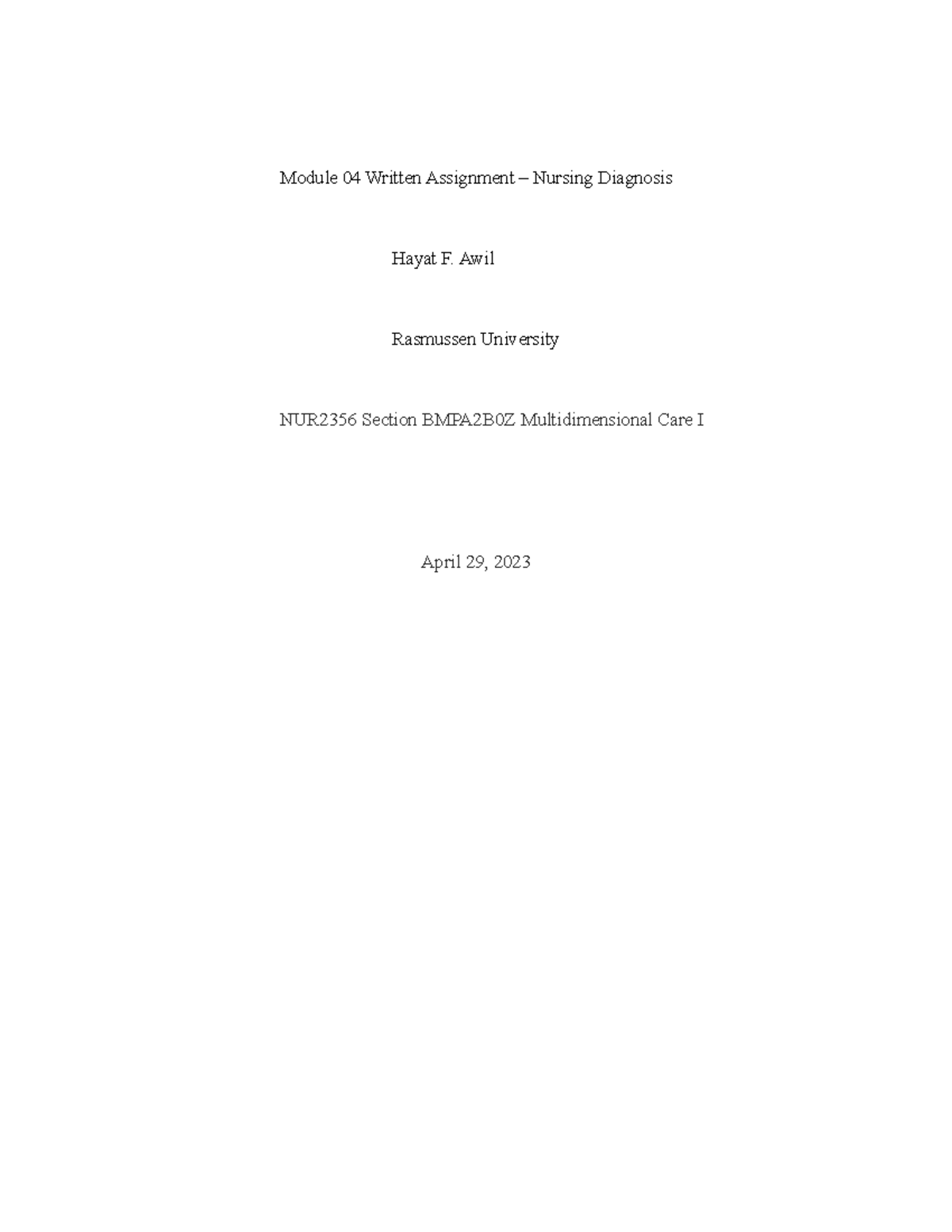 MDC1 Module 04 Written Assignment 1220 - Module 04 Written Assignment ...
