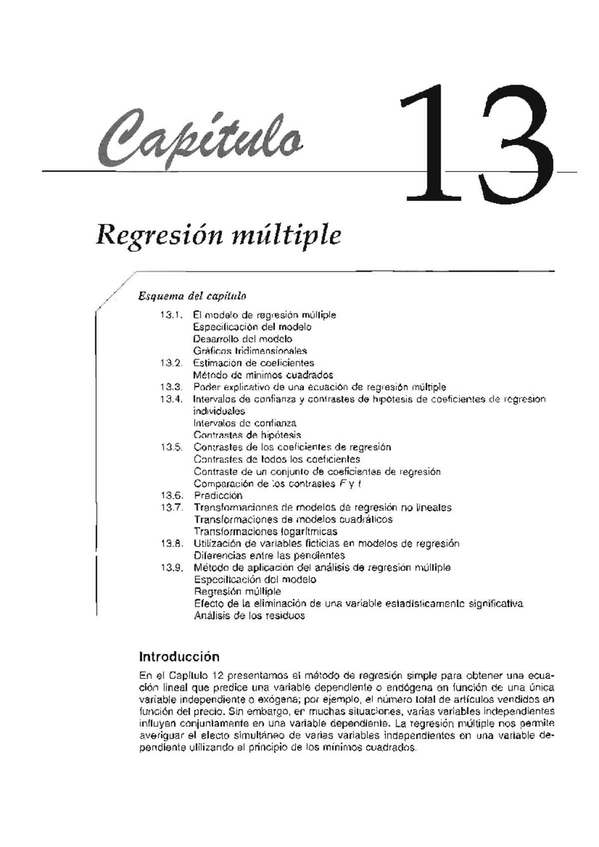 13- Regresion Multiple - Regresi6n multiple Esquema del capitulo 13. EJ modele de regresion ...