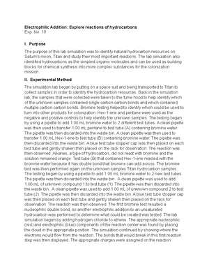 Labster Report-7-HPLC - HPLC Exp. No. 7 I. Purpose The purpose of this ...