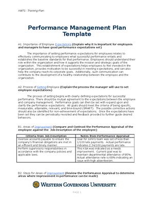 C235 Task 2 Performance Template - XWT1: Training Plan PAGE 1 ...