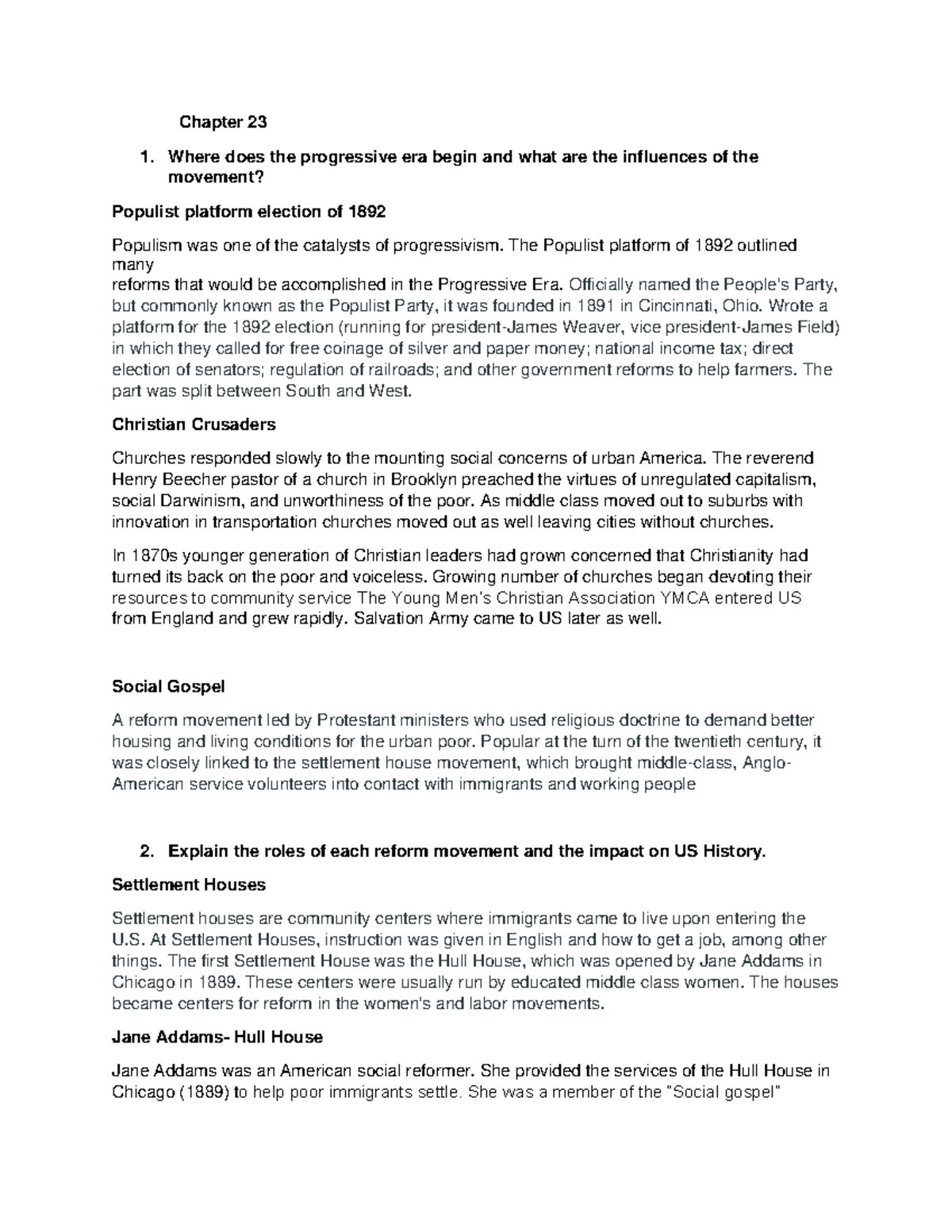 Chapter 23Notes - Summary self written - Chapter 23 Where does the ...