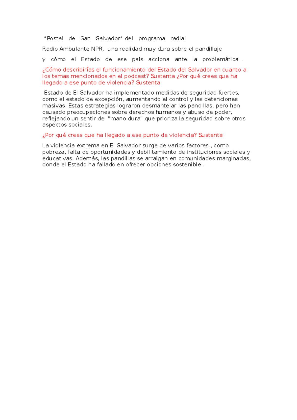 Yhoshio Ttupa Tarea S 11 - “Postal de San Salvador” del programa radial ...