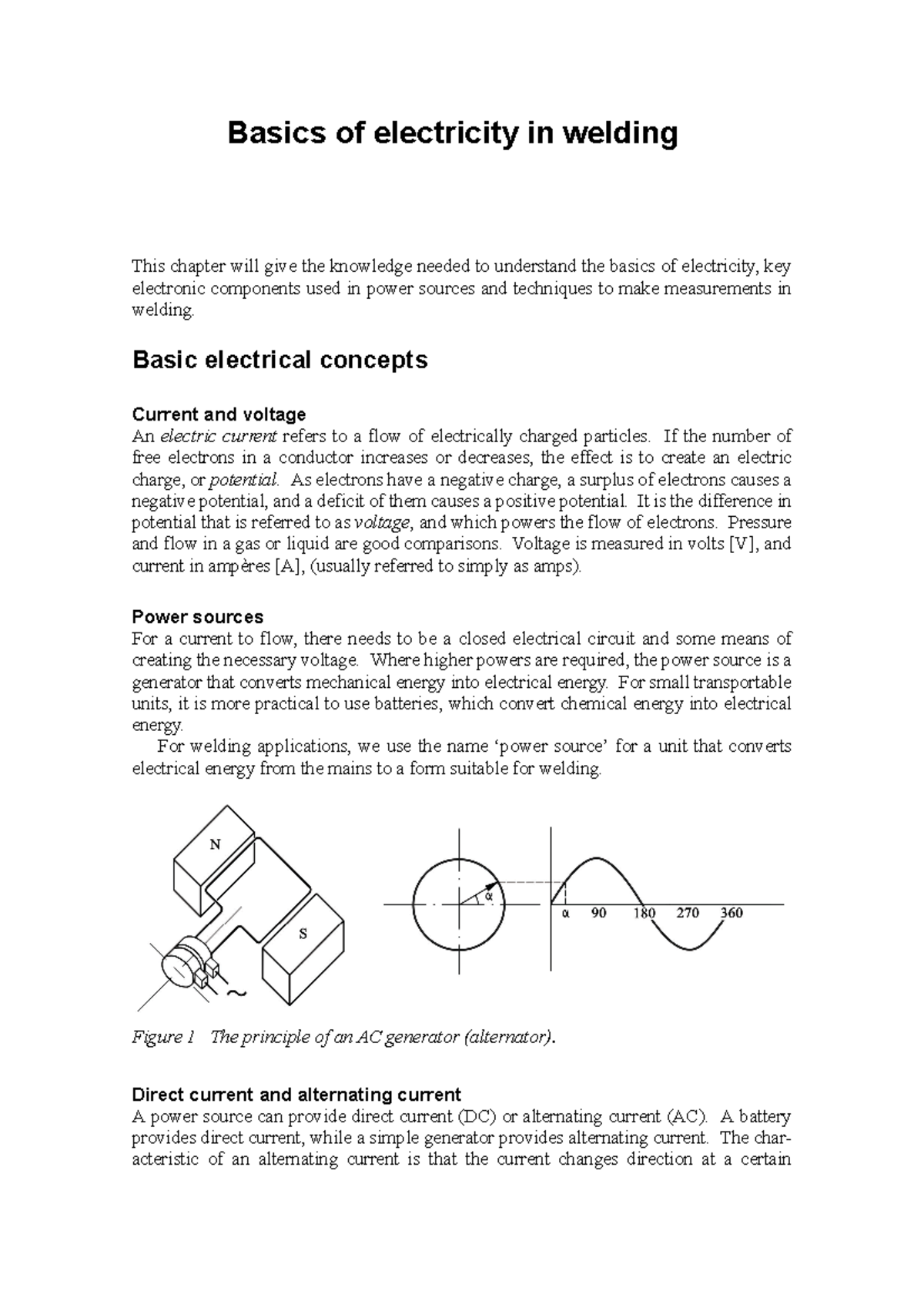 Basics of electricity in welding - Basic electrical concepts Current ...