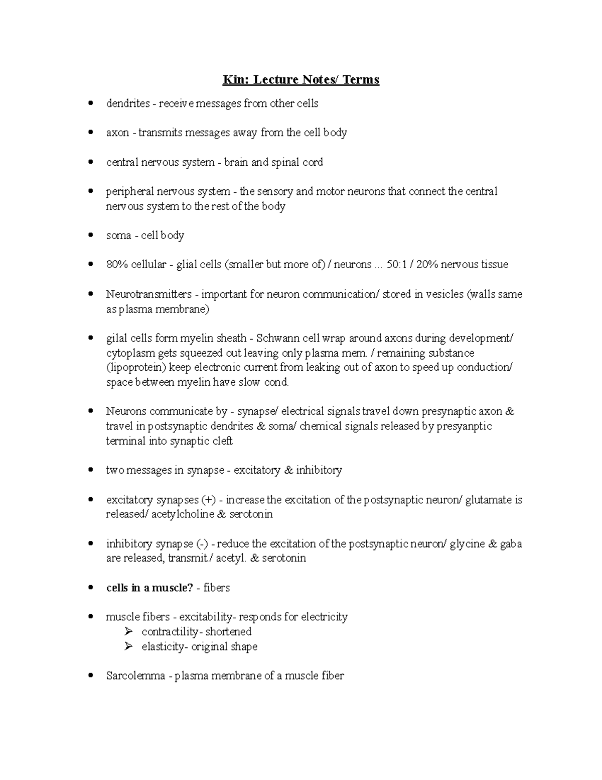 2018-Kin Lectutre Notes Terms - Kin: Lecture Notes/ Terms dendrites ...