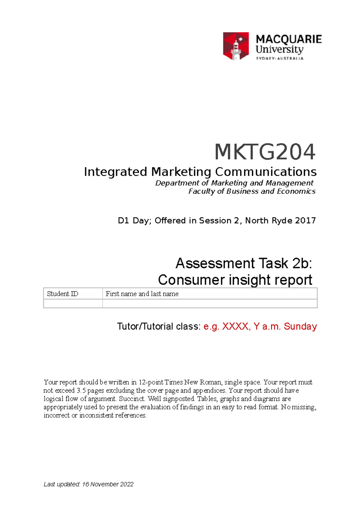 Consumer insight report template - MKTG Integrated Marketing ...