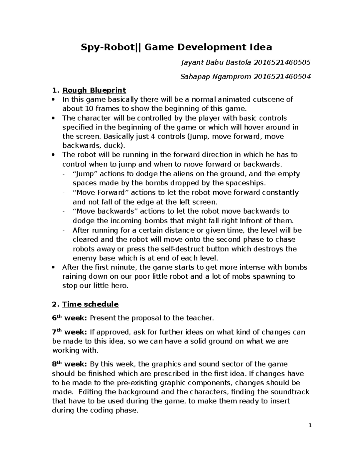 Game Development Proposal - Spy-Robot|| Game Development Idea Jayant ...