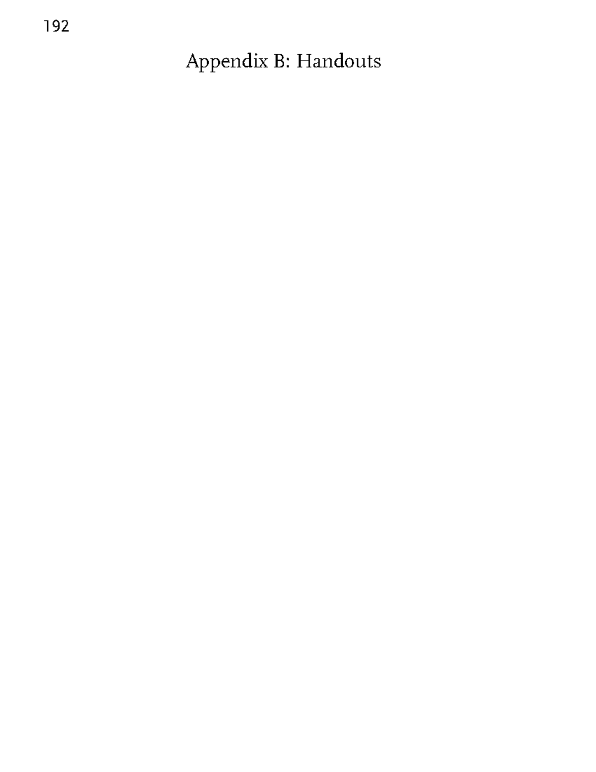 Appendix B Handouts - assignment - Appendix B: Handouts Quick Reference ...