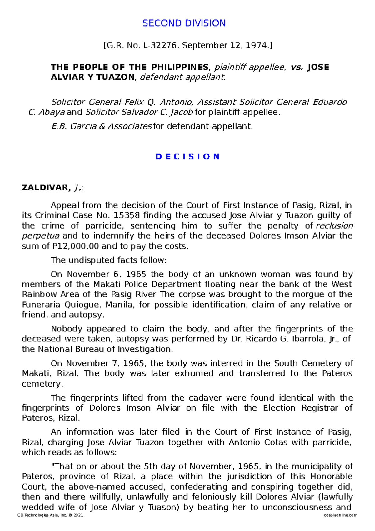140624-1974-People v - lectures notes - SECOND DIVISION [G. No. L-32276 ...