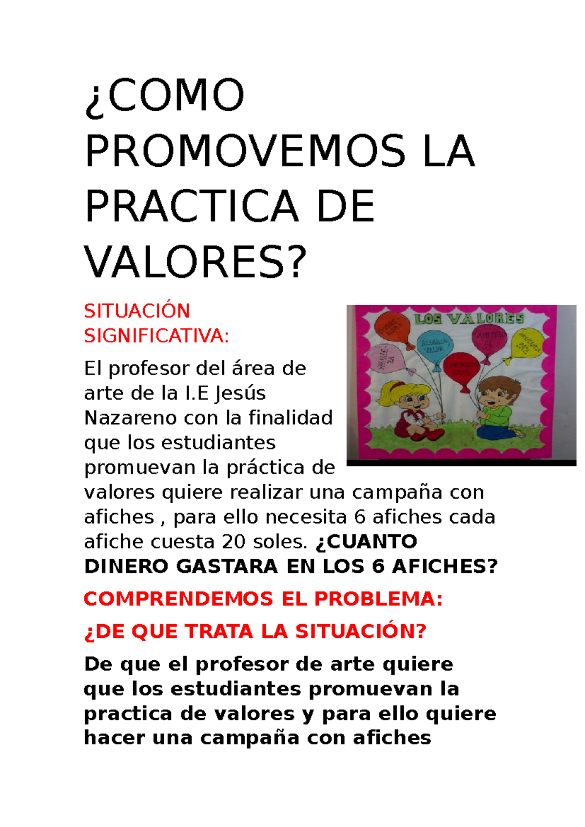 COMO Promovemos LA Practica DE Valores - ¿COMO PROMOVEMOS LA PRACTICA ...