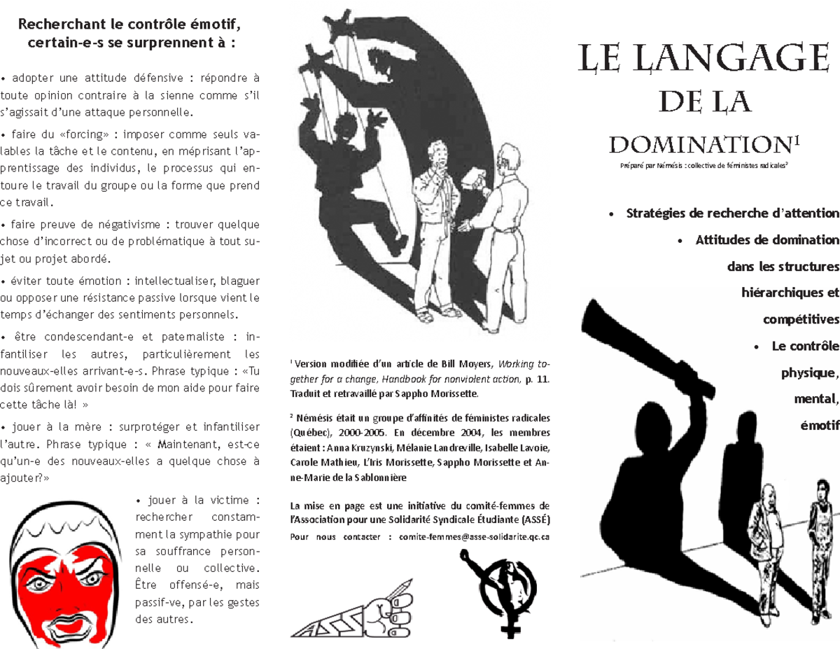 Le langage de la domination - Le langage de la domination 1 Préparé par ...