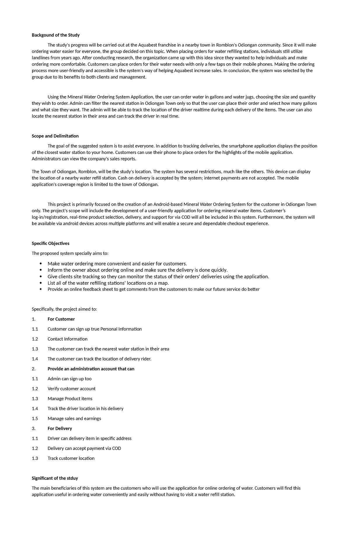 Manu Copy - The Manuscript Copy - Backgound of the Study The study's ...