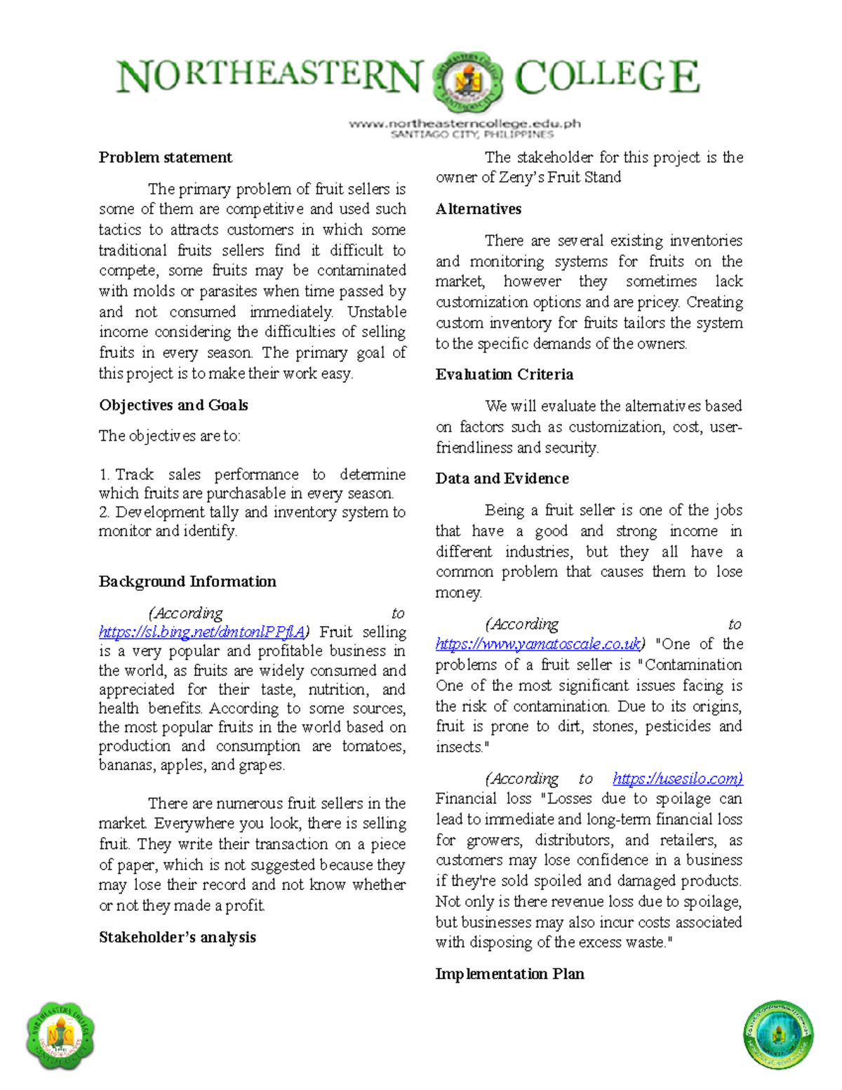 An analysis of fruit Sales - Problem statement The primary problem of ...