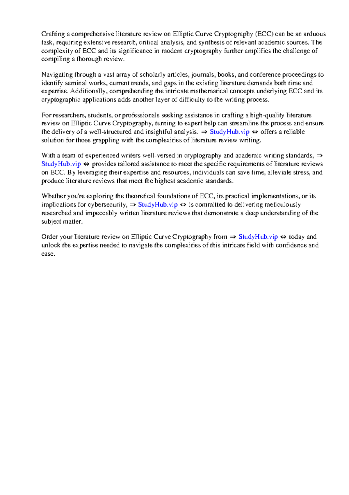 Literature Review Of Elliptic Curve Cryptography - The complexity of ...