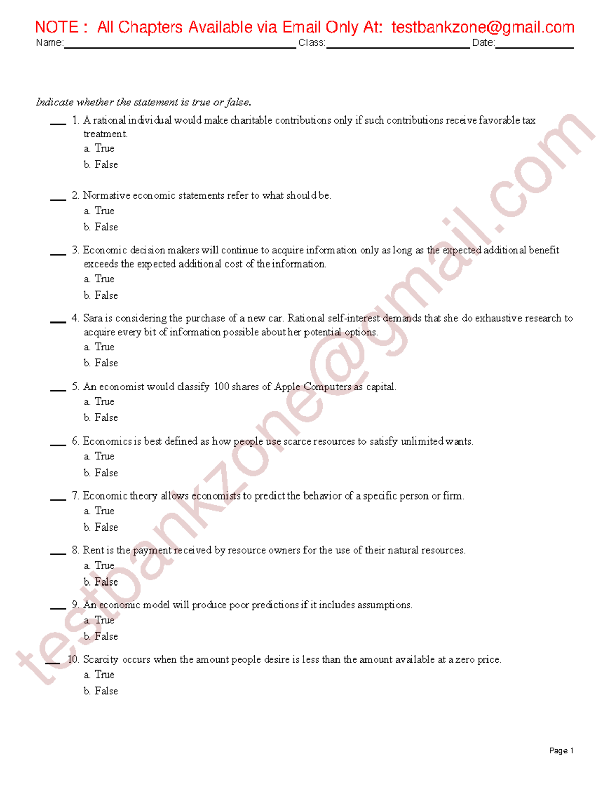 Solutions and Test Bank For ECON Micro 7, 7th Edition by William A. Mc ...