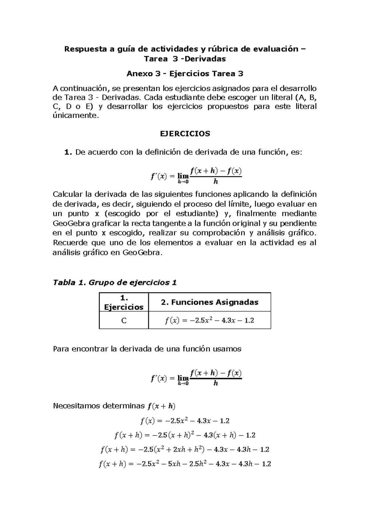 Anexo 3 - Respuesta Tarea 3 calculo - copia - Respuesta a guía de ...