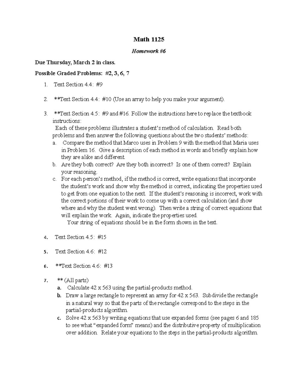 1125-SP17-HW6 - homework 6 - Math 1125 Homework Due Thursday, March 2 ...