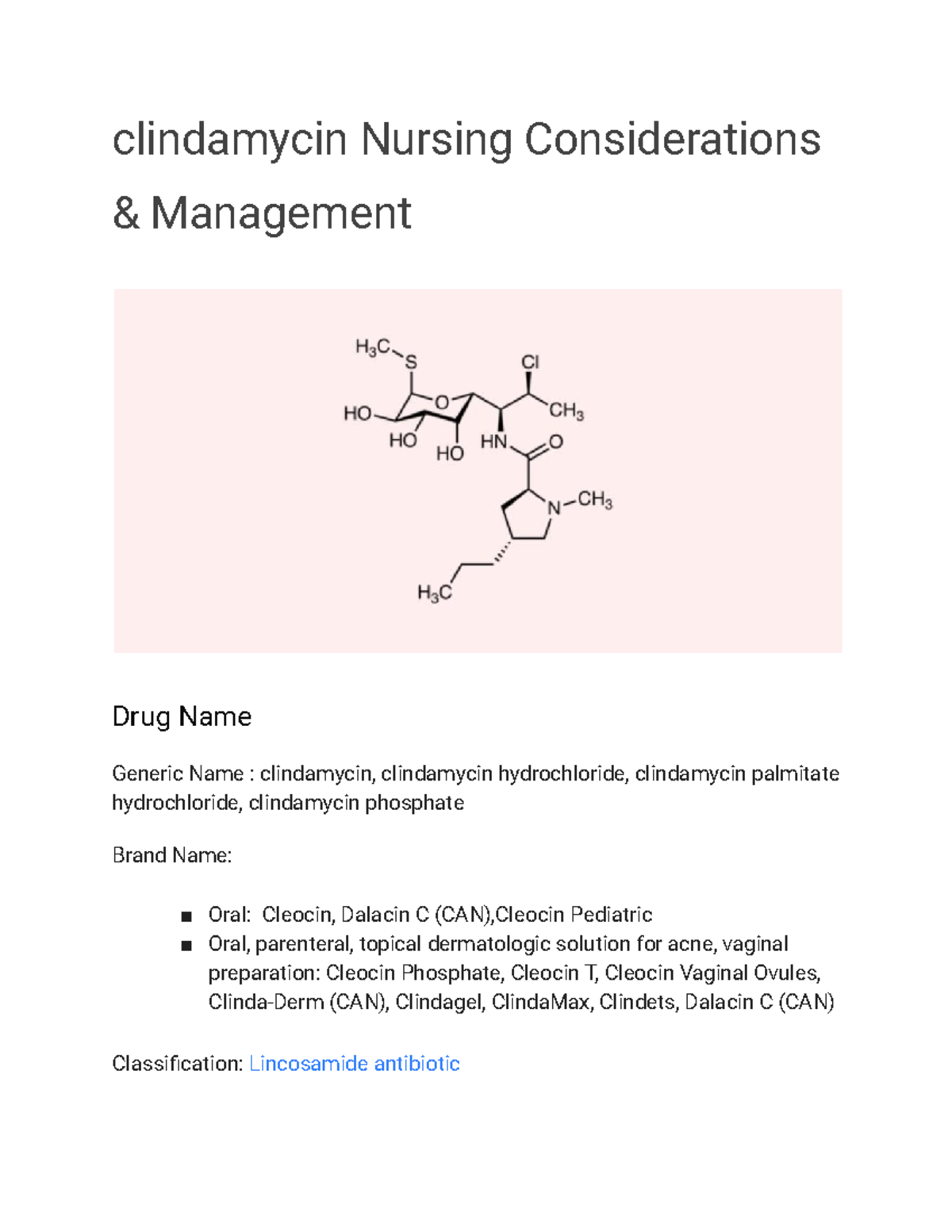 Clindamycin Nursing - assignments - clindamycin Nursing Considerations ...