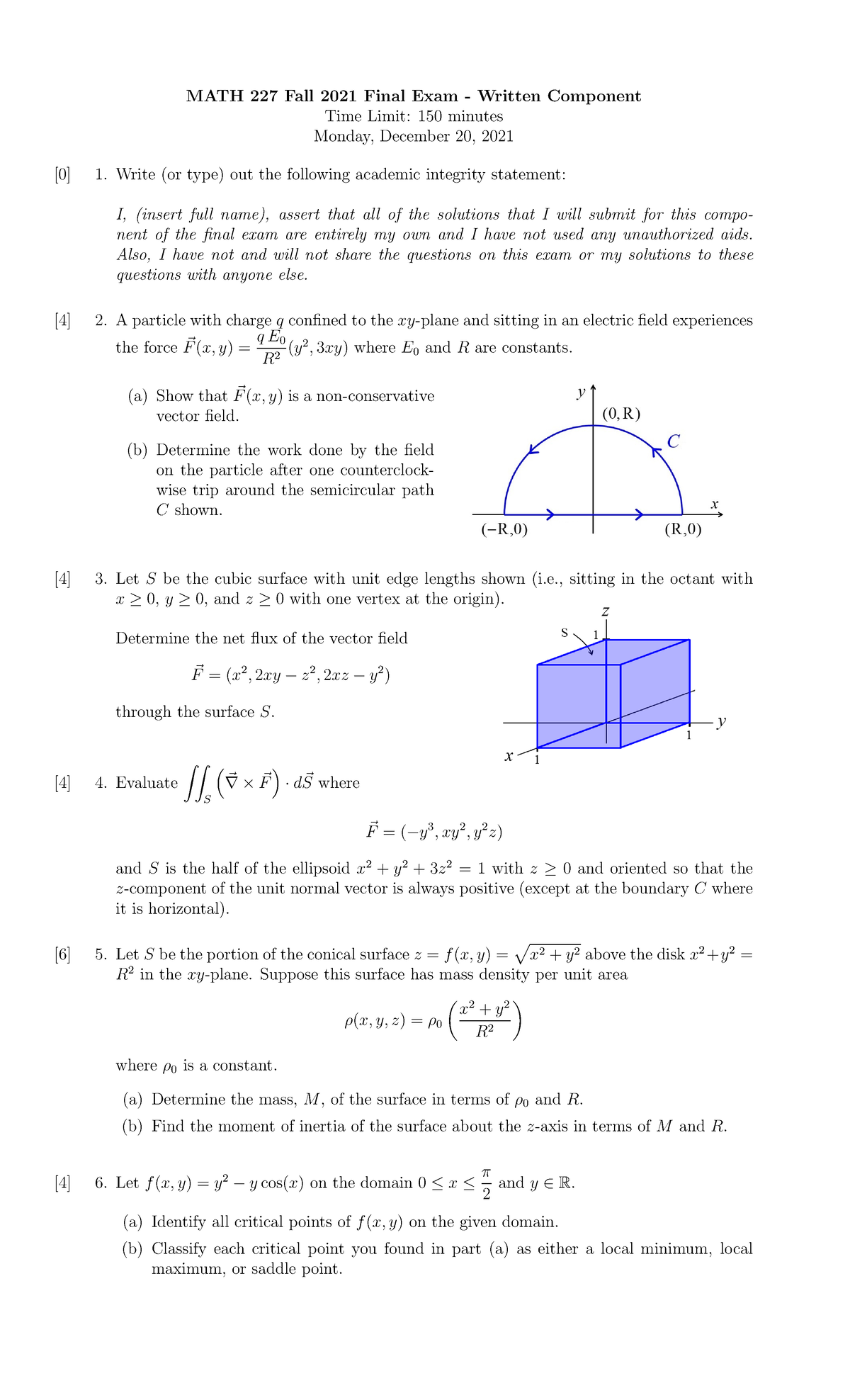 MATH 227 F21 Final Exam - Practice work for course - MATH 227 Fall 2021 ...