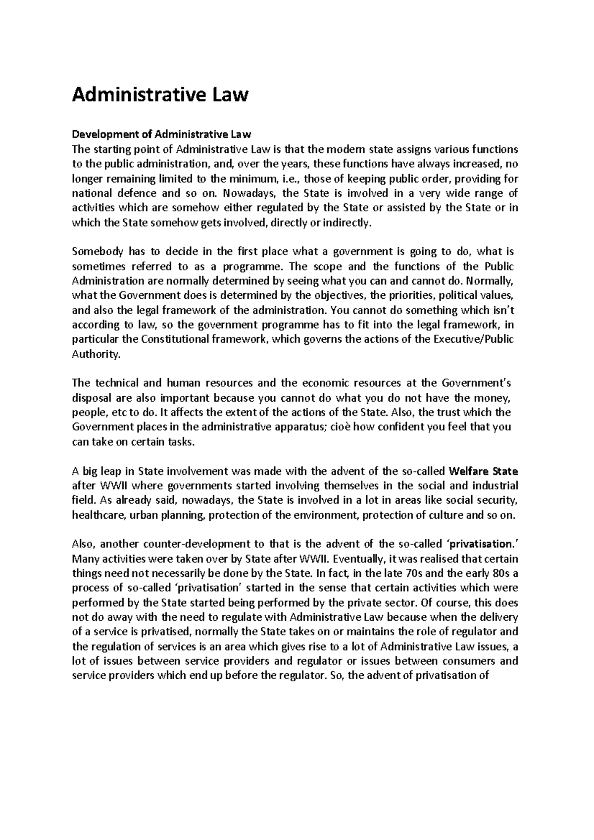 Administrative Law - LLB 1st Year notes - Administrative Law ...