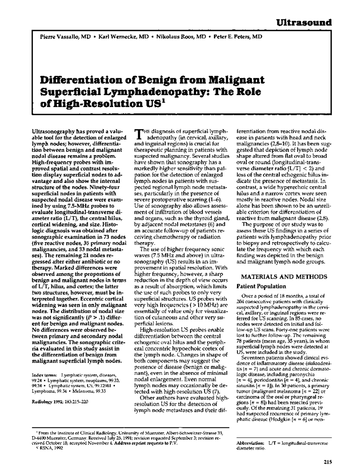 Vassallo 1992 - Pierre Vassallo, MD #{149}Karl Wernecke, MD #{149 ...