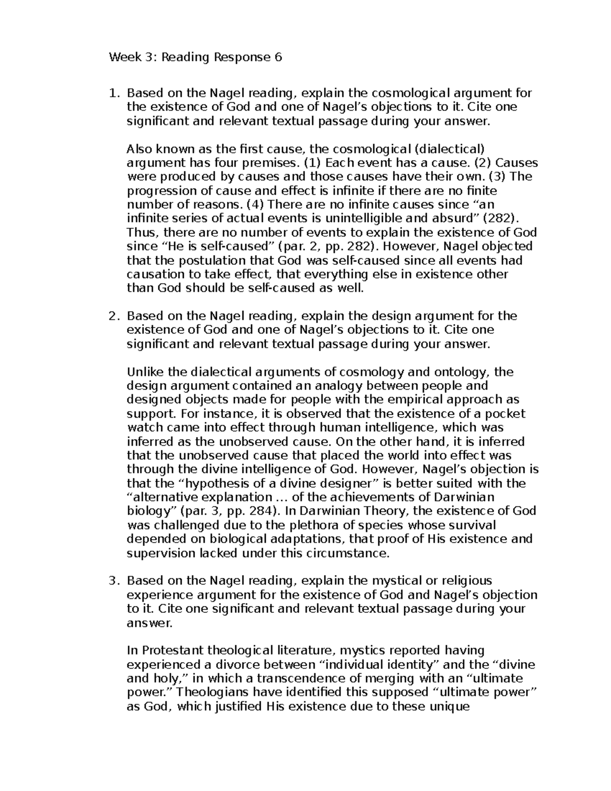 RR 6 - Term: Summer III 2022 - Week 3: Reading Response 6 Based on the ...