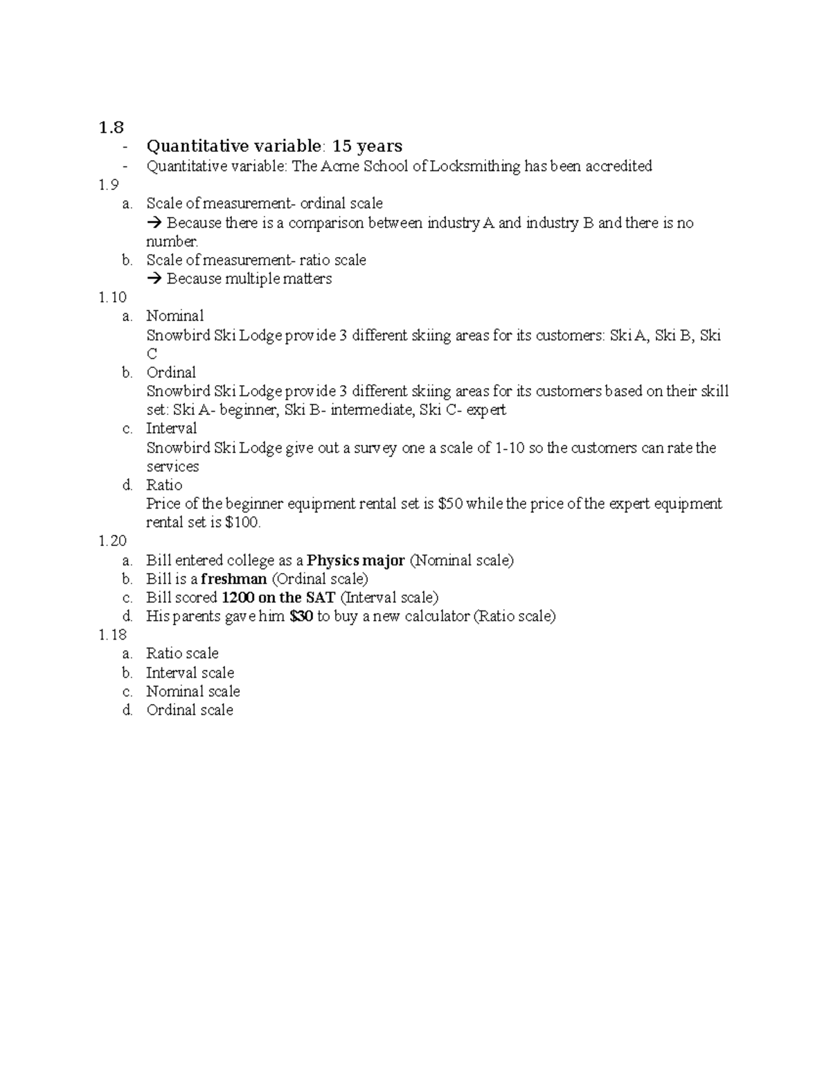 HW1 - Homework p1 - 1. Quantitative variable: 15 years Quantitative ...