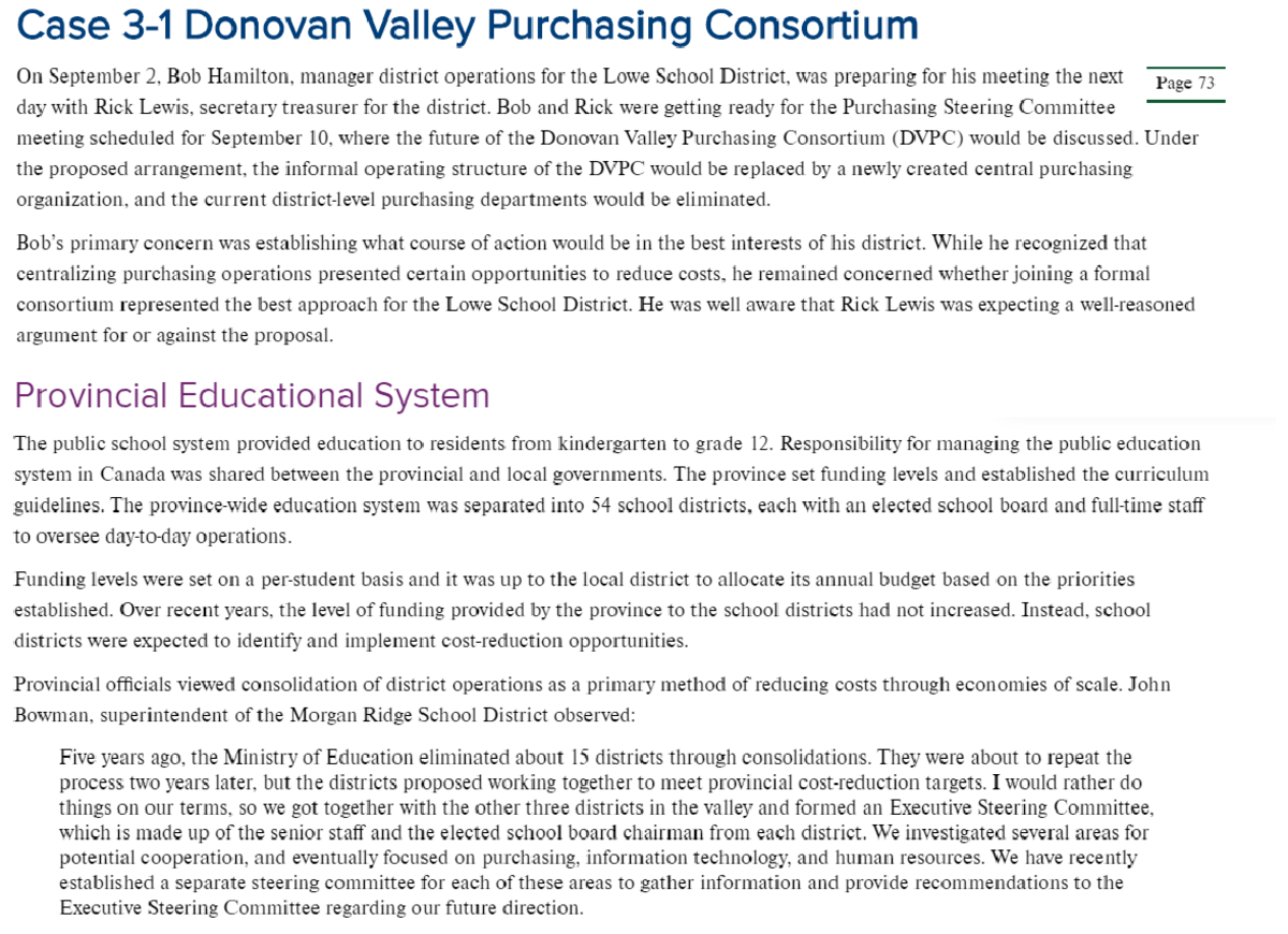 Case 3-1 Donovan Valley - BU405 - Studocu