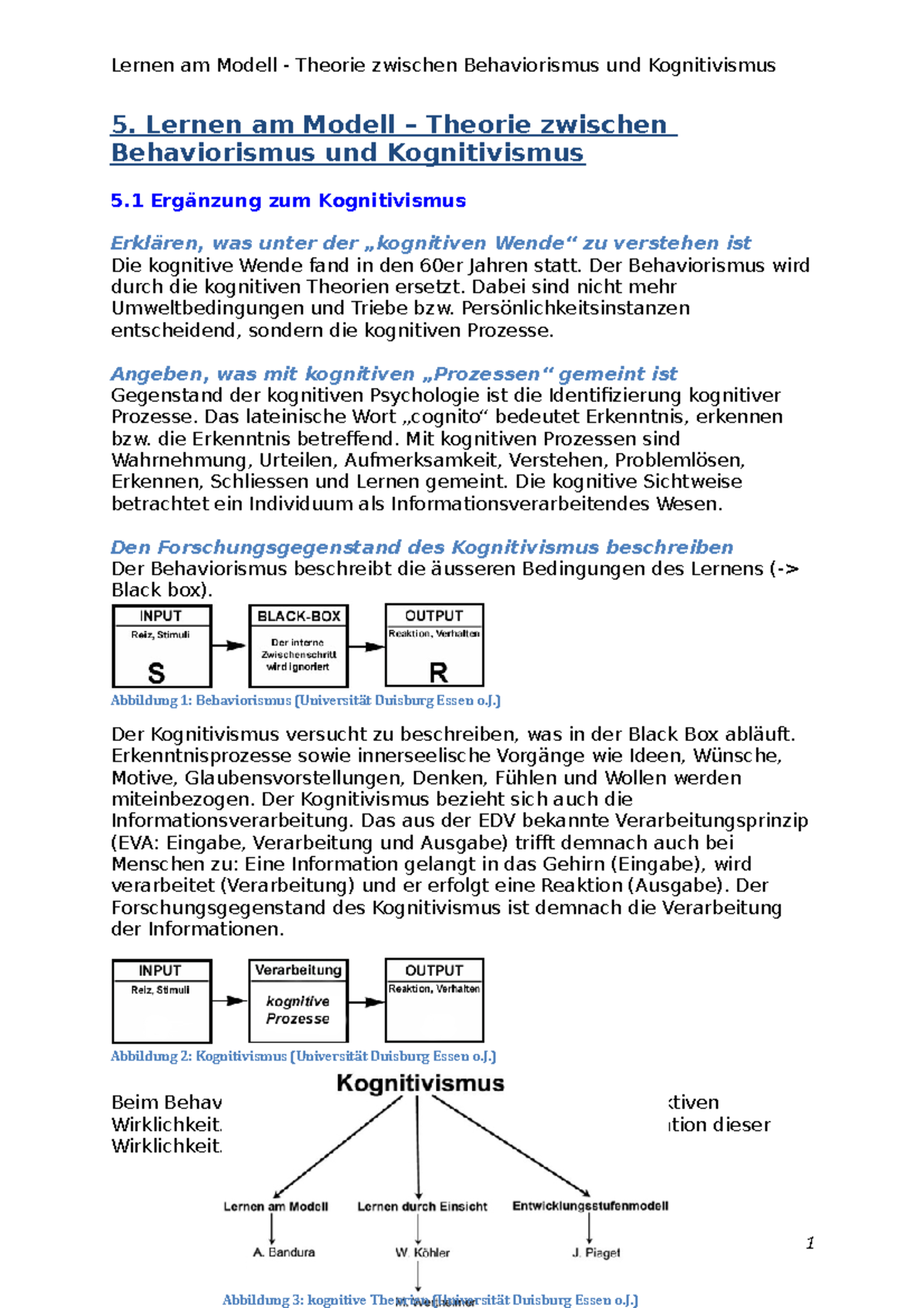 Zusammenfassung Lernen am Modell - 5. Lernen am Modell – Theorie ...