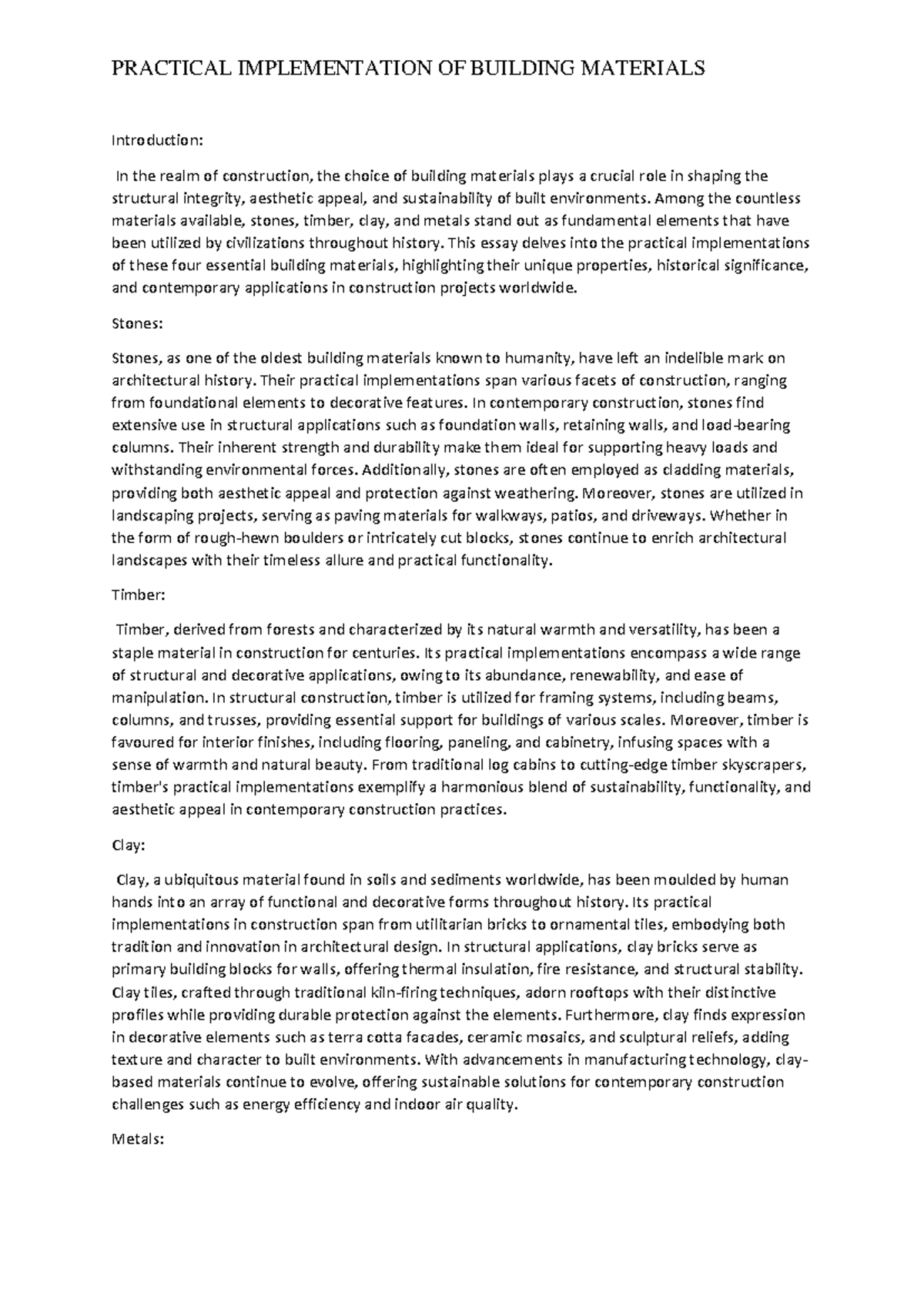 Practical implementation - PRACTICAL IMPLEMENTATION OF BUILDING ...