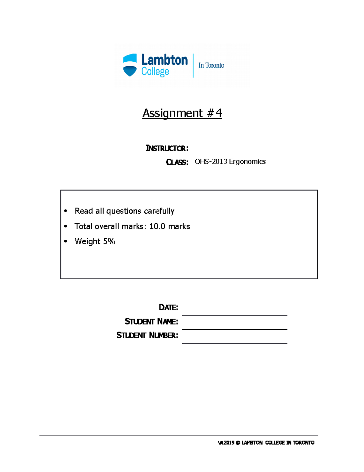 Assignment #4 - test example for ohs courses good practice health and ...
