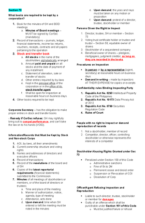 Sec 105-132 Spec Corps notes - Copy - SPECIAL CORPORATIONS I ...