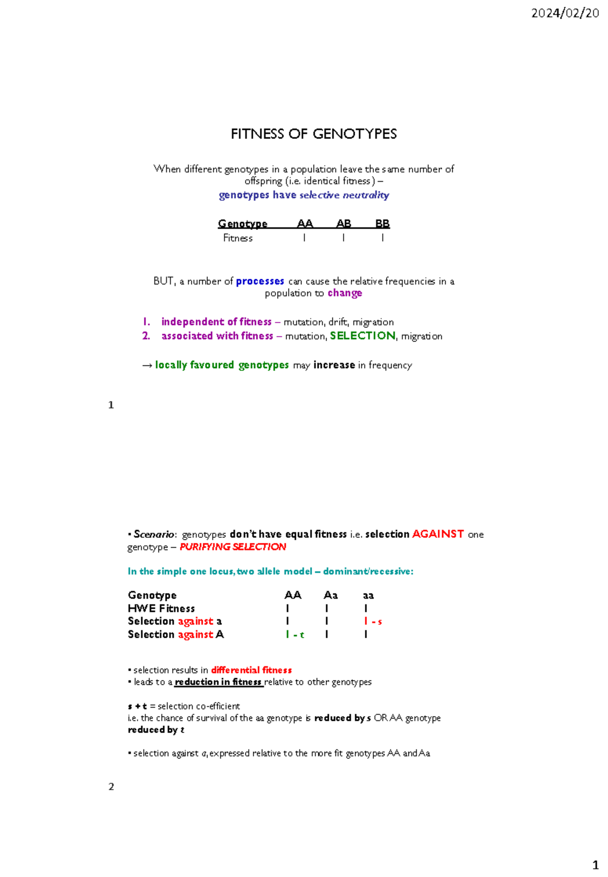 BIO2014 F Pop Gen 4 2024 - This contains slides of population genetics ...
