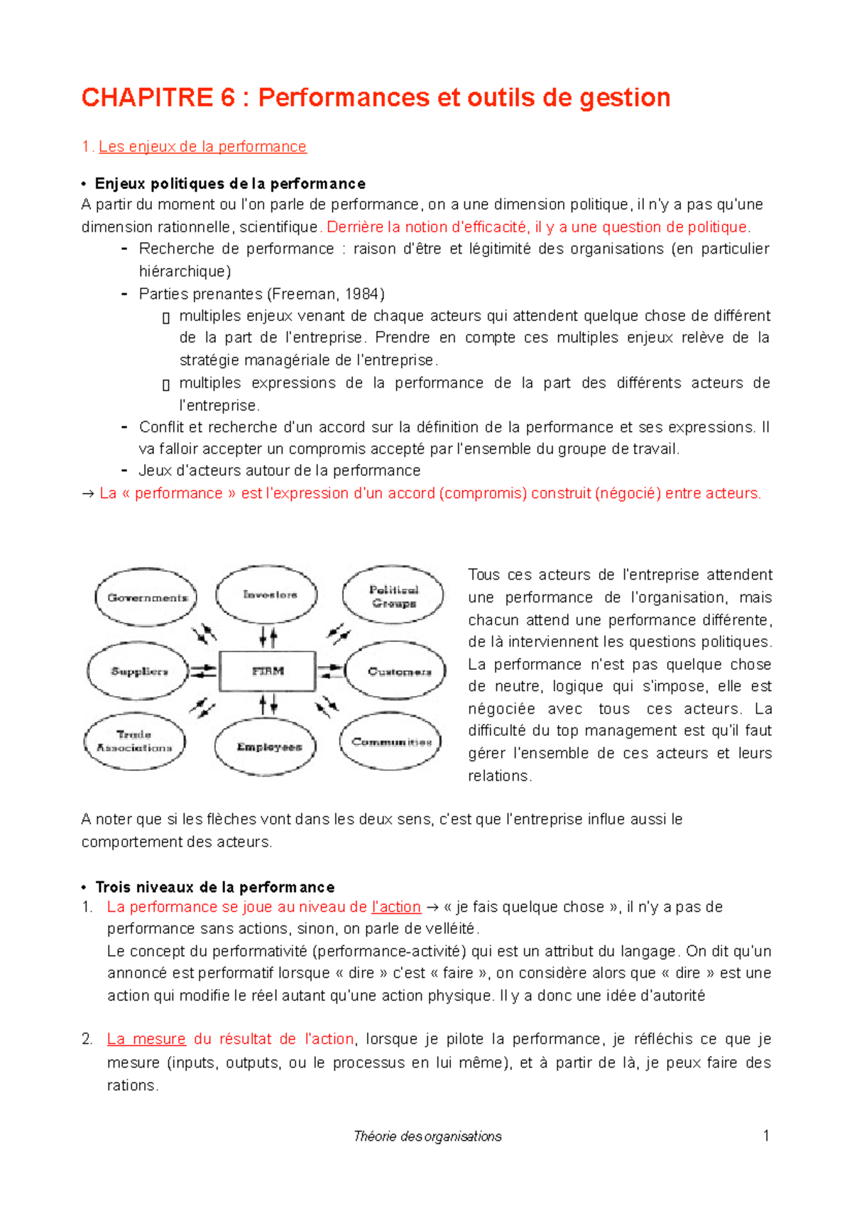 Chapitre 4 Performance et outils de gestion - CHAPITRE 6 : Performances ...