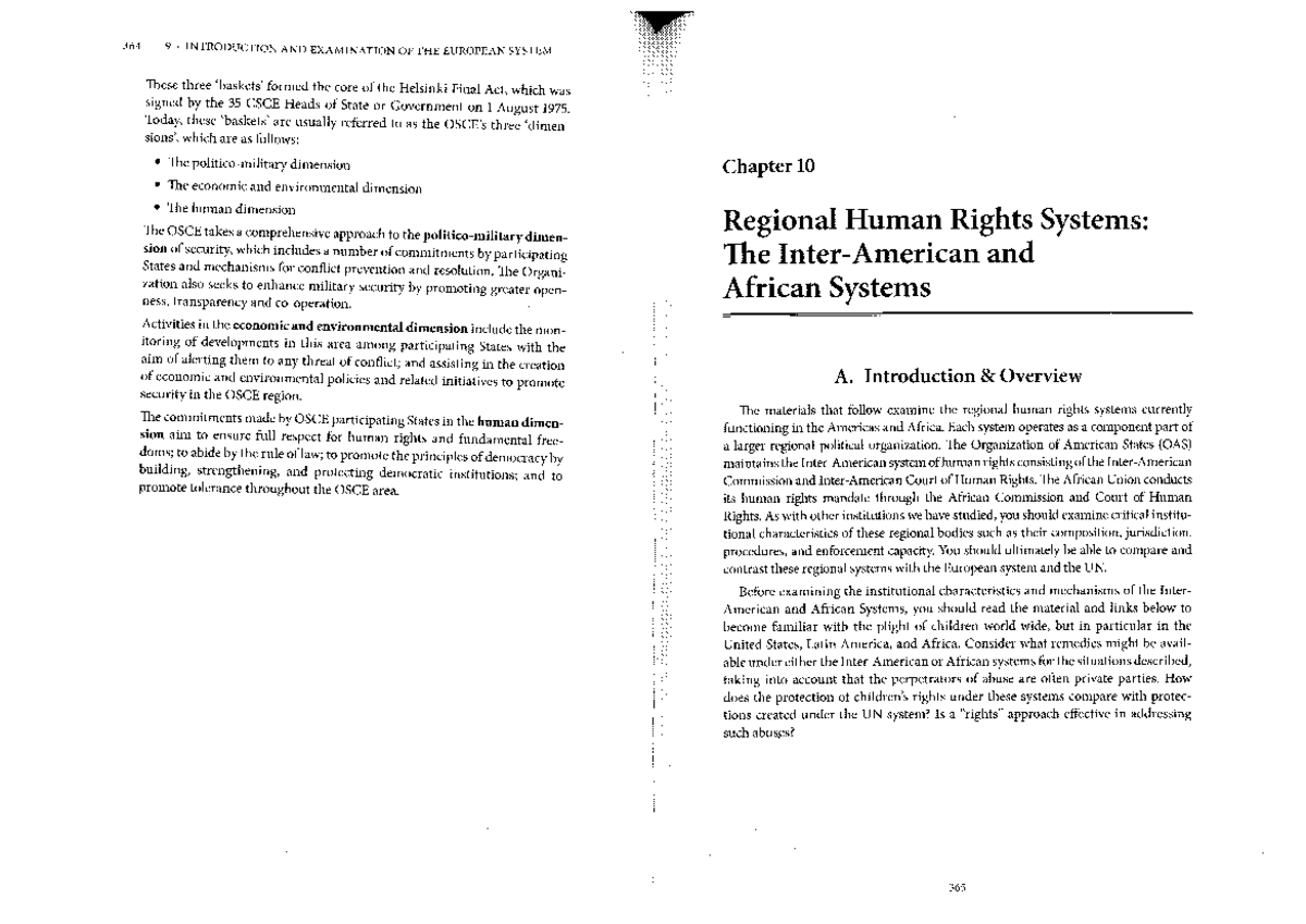 Regional Human Rights Mechanisms - Africa and Inter American - Derechos ...