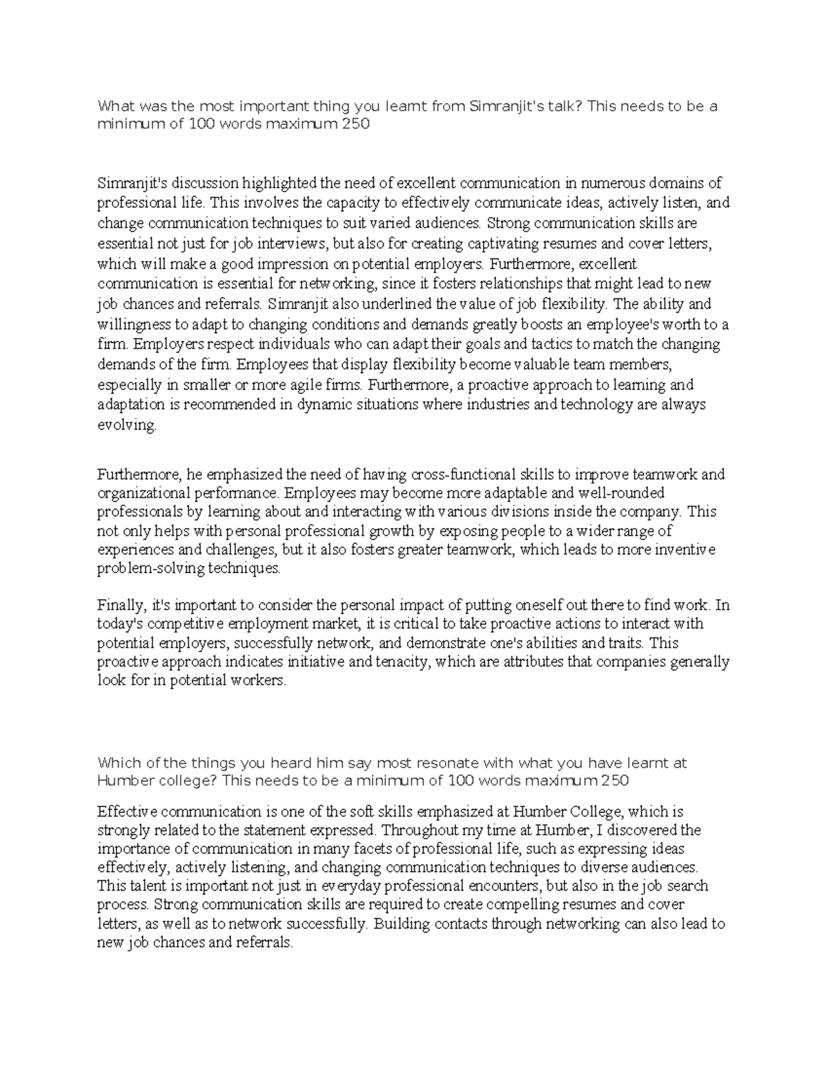 Simarjit talks - What was the most important thing you learnt from ...