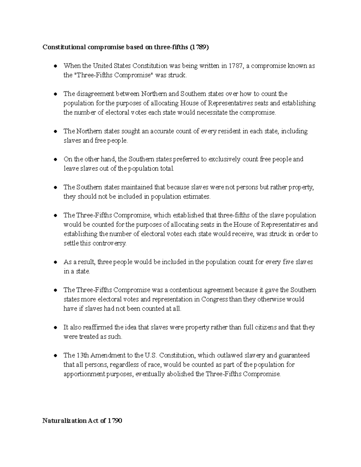 Constitutional compromise based on three-fifths (1789) - The ...