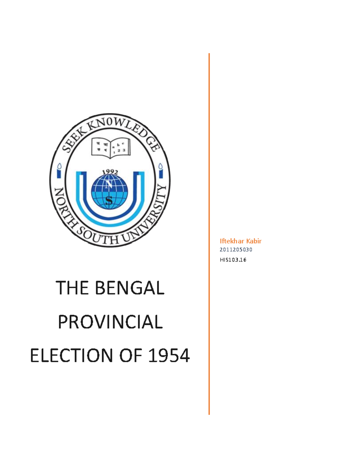 The Bengal Provincial Election of 1954 - THE BENGAL PROVINCIAL ELECTION ...