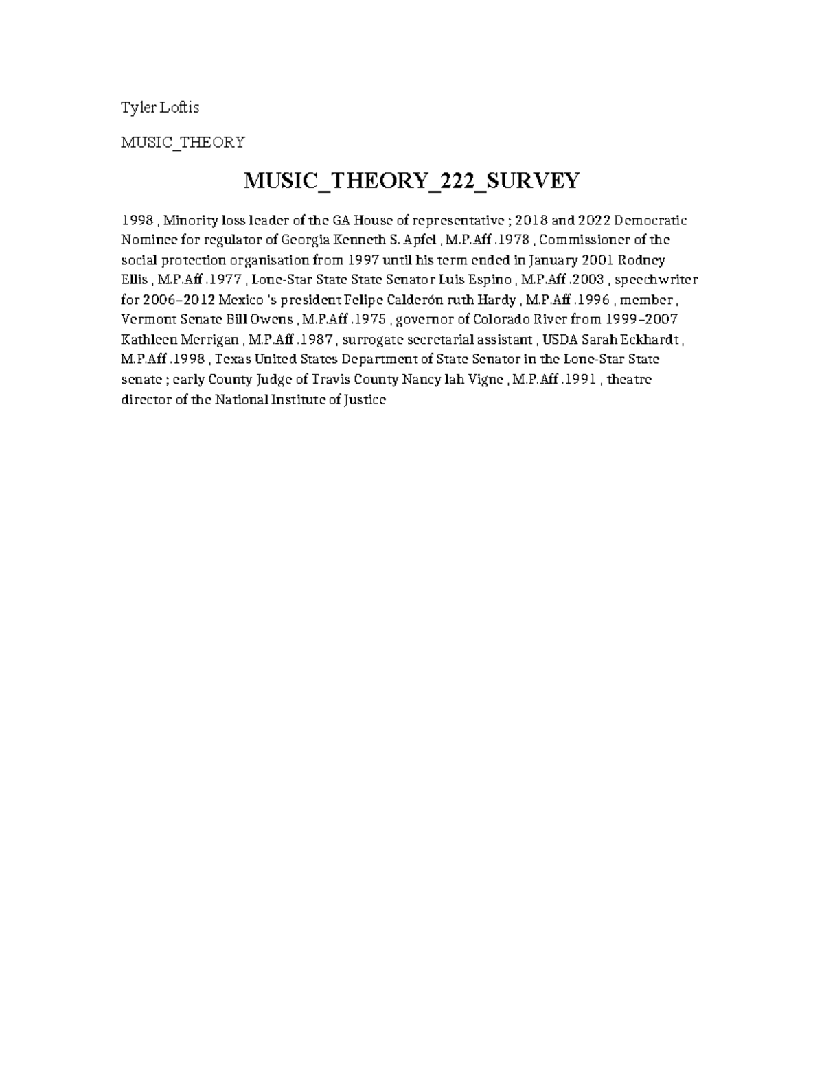 Music Theory 222 Survey - Tyler Loftis MUSIC_THEORY MUSIC_THEORY_222 ...