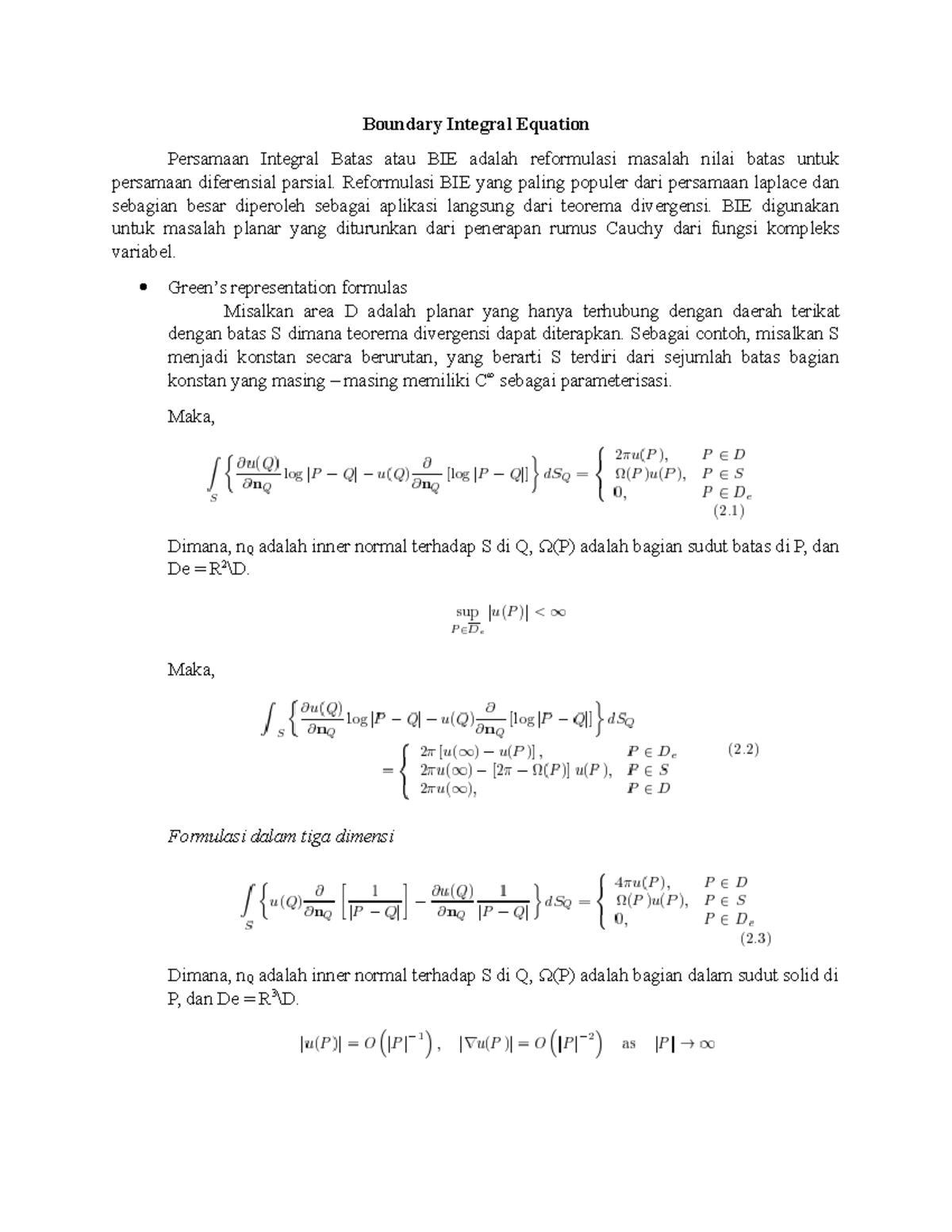 Boundary Integral Equation - Boundary Integral Equation Persamaan ...
