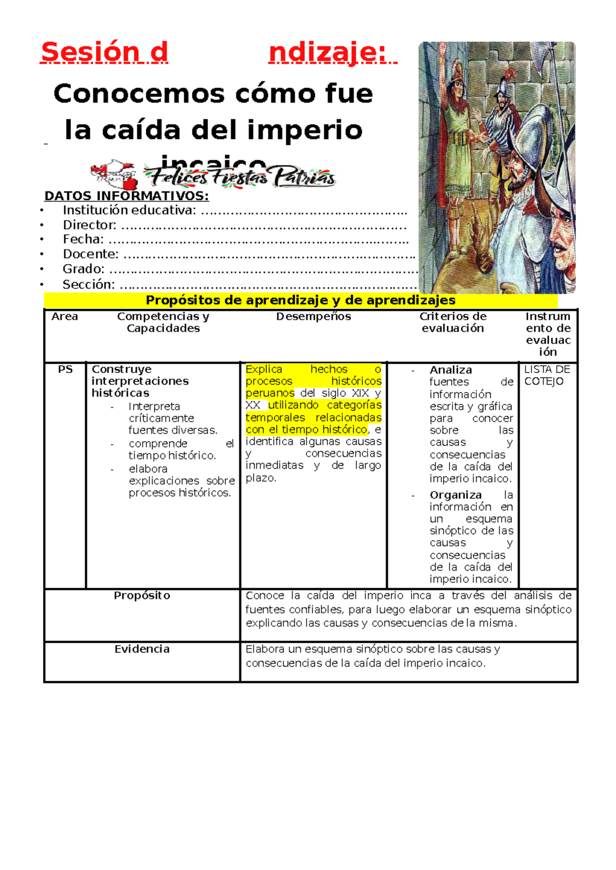 6º Grado DIA 1 PS. Conocemos CÓMO FUE LA Caída DEL Imperio Incaico ...