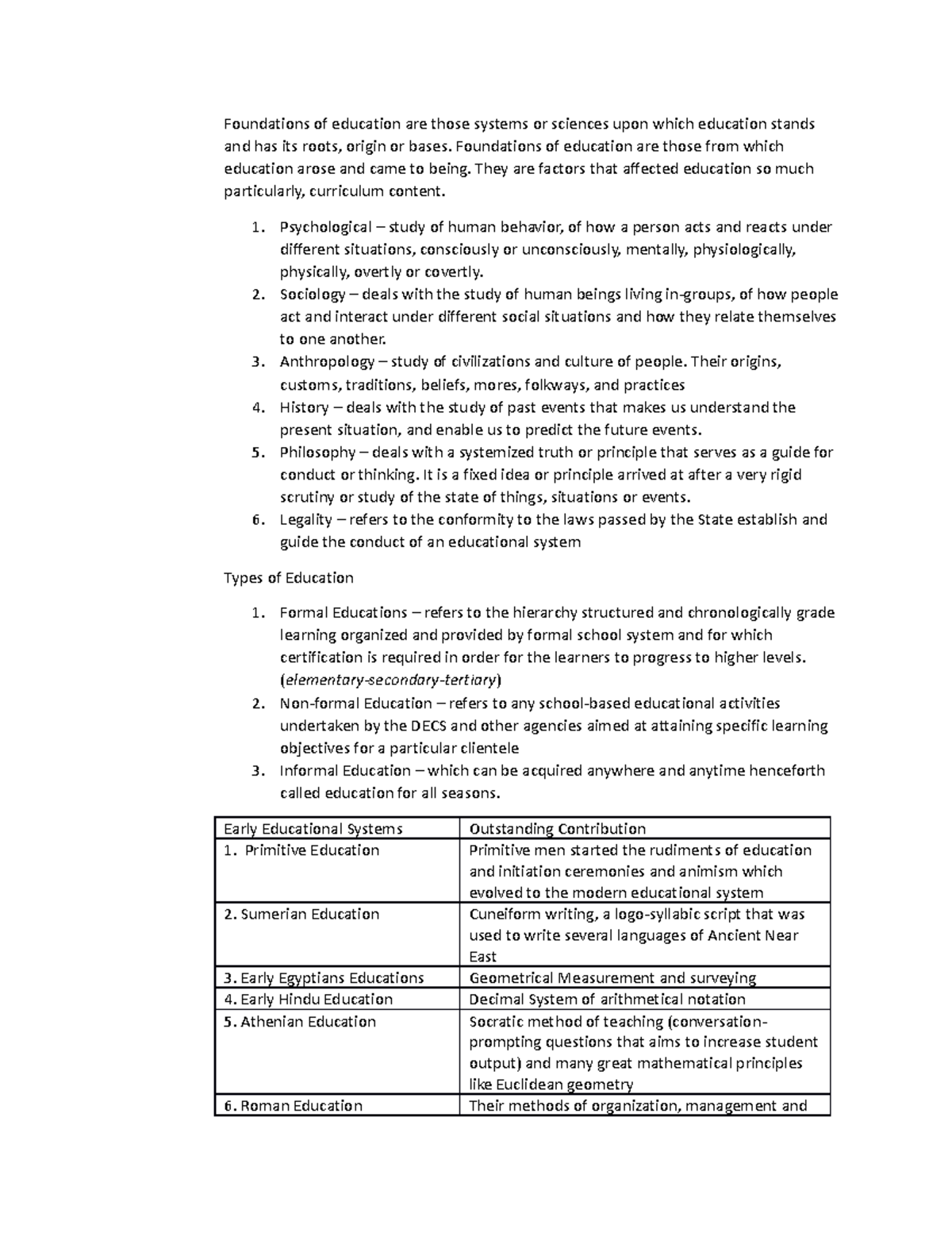Historical Foundations of Education - Foundations of education are ...