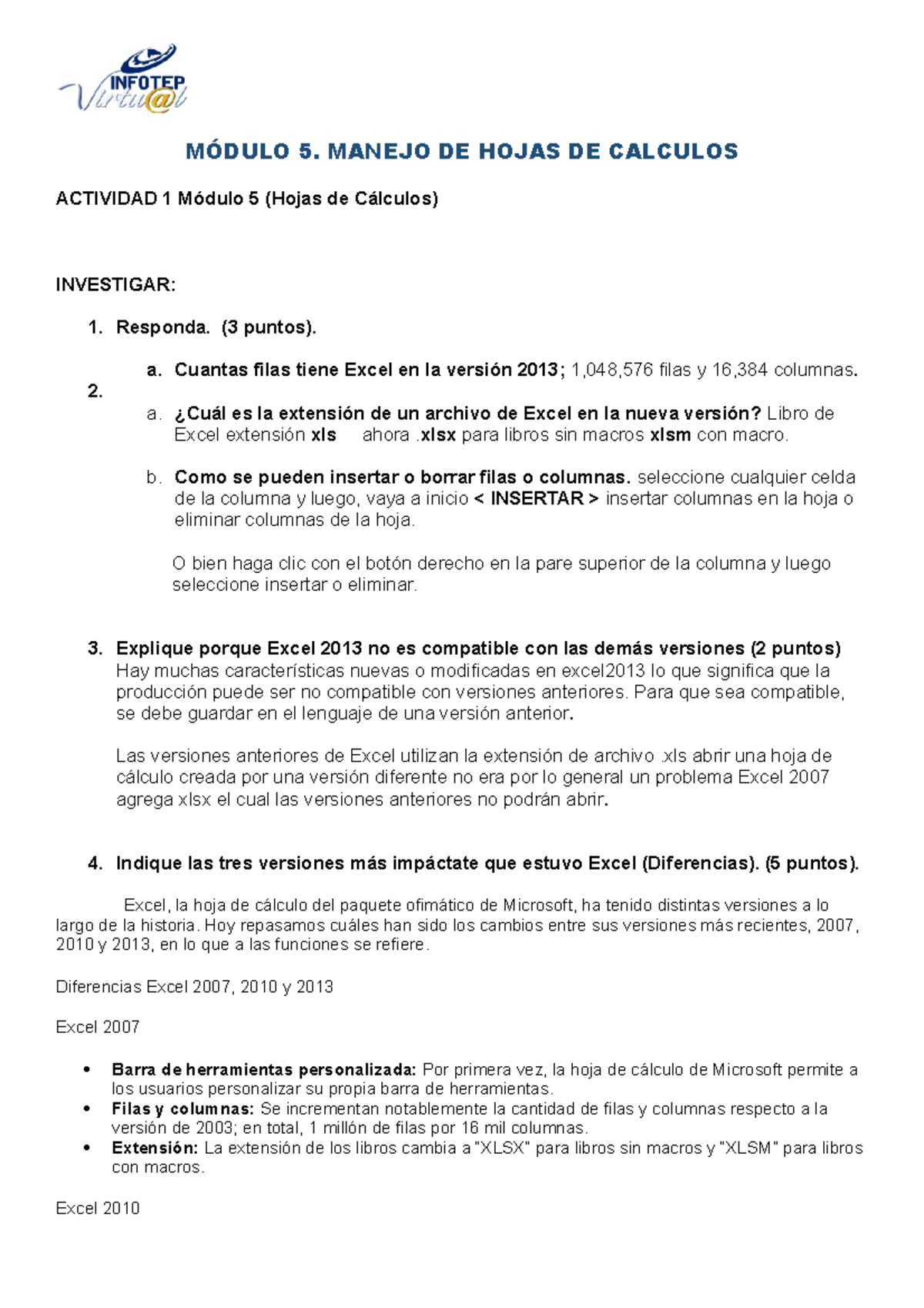 Actividad 1 Modulo 5 - curso de infotep - MÓDULO 5. MANEJO DE HOJAS DE ...