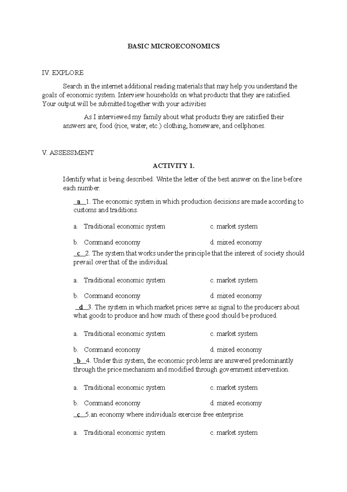 Basicmicro 1 - notes - BASIC MICROECONOMICS IV. EXPLORE Search in the ...