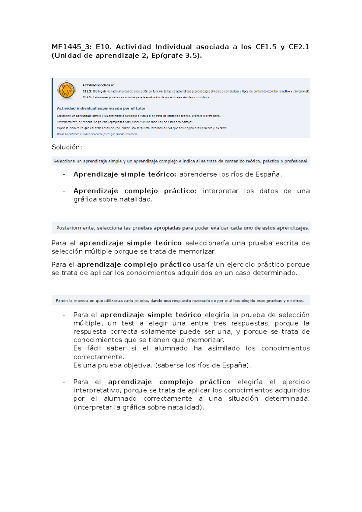MF1445. E10 practica asociada al CE1.5 y CE2.1 (Unidad de aprendizaje 2 ...