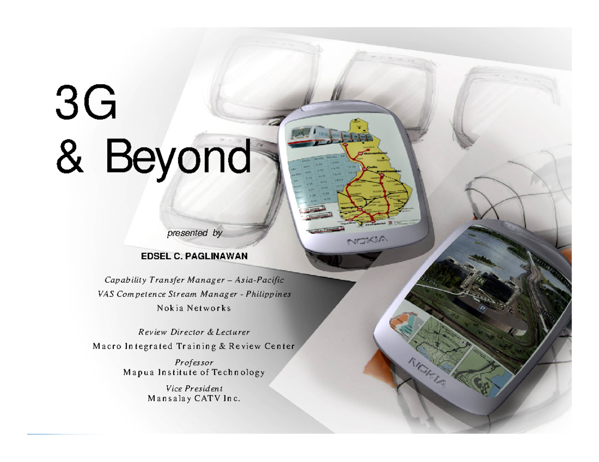 3G And Beyond - 3G Communications - 3 G & Beyond presented by EDSEL C ...