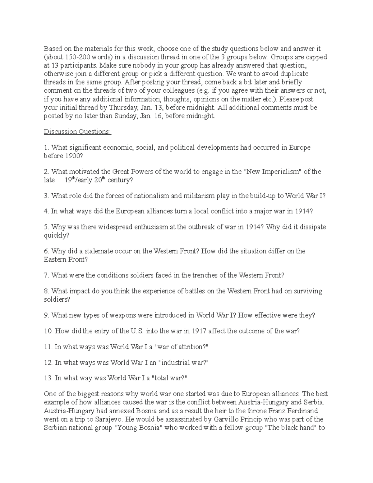 HST 113 questions 3 - Based on the materials for this week, choose one ...