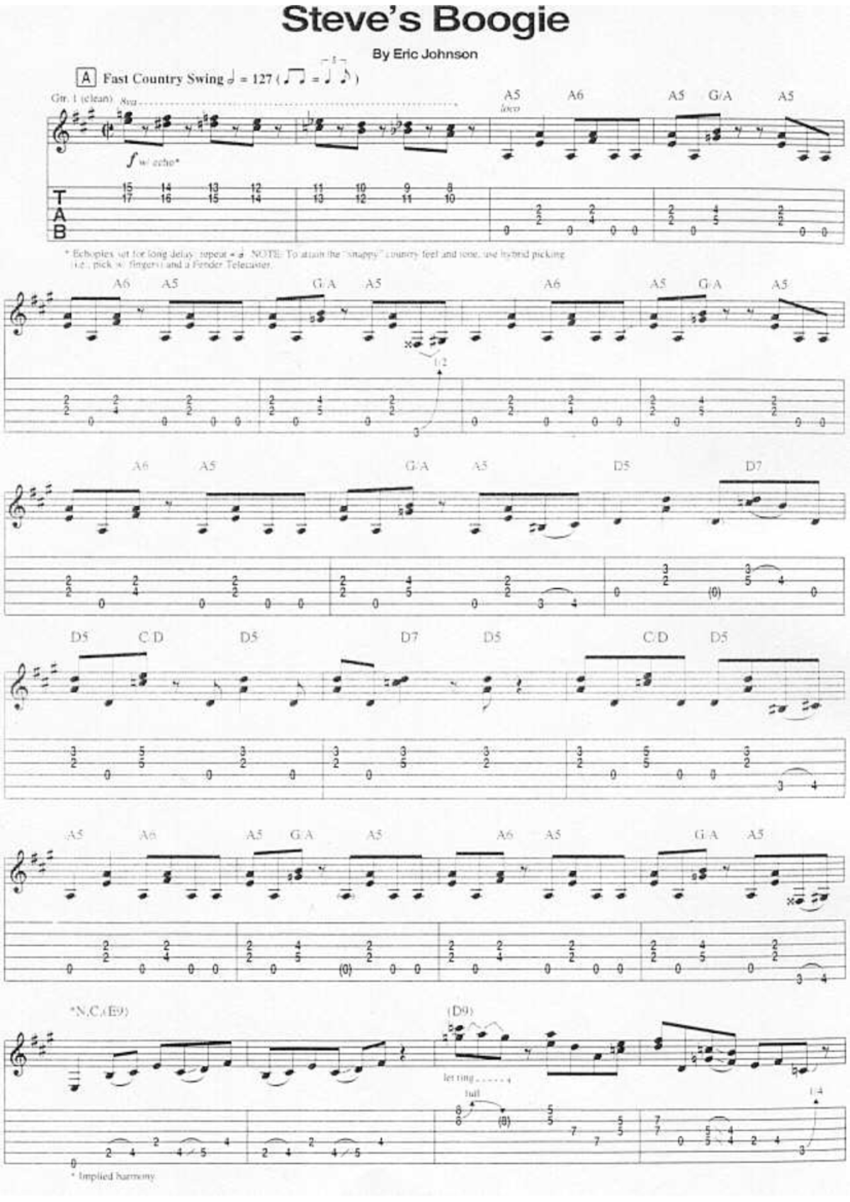 Eric Johnson - Steve's Boogie - Boogie Eric Johnson A Fast Country ...